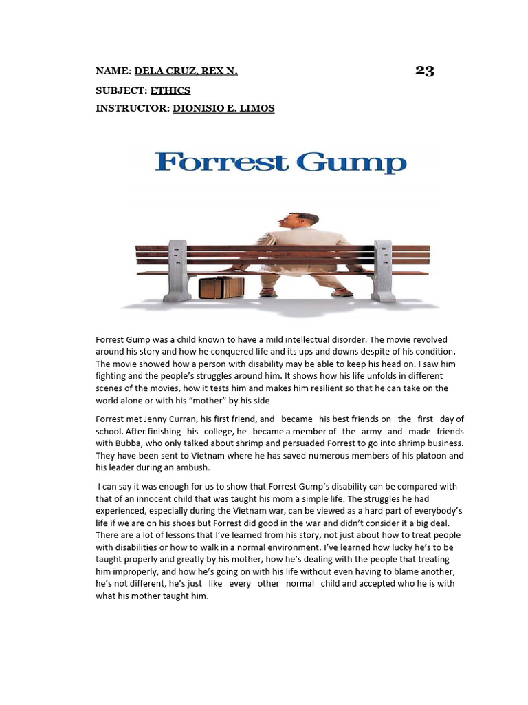 23 Dela Cruz BSED 1E FORREST GUMP | PDF