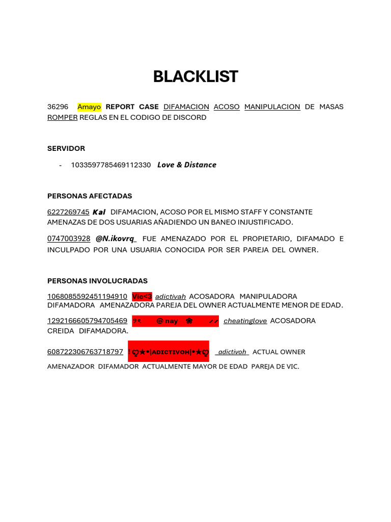 Blacklist #4 Caso Love and Distance | PDF