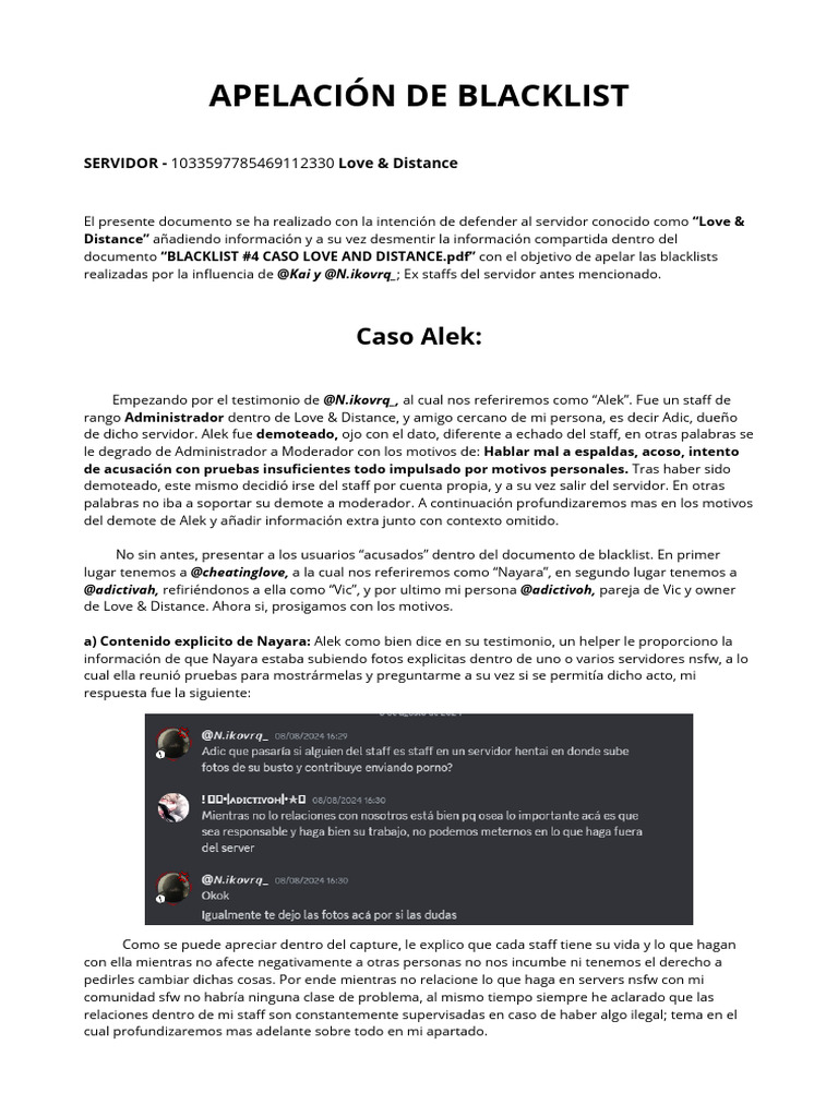 APELACIÓN DE BLACKLIST - LOVE & DISTANCE #1 Caso Alek | PDF