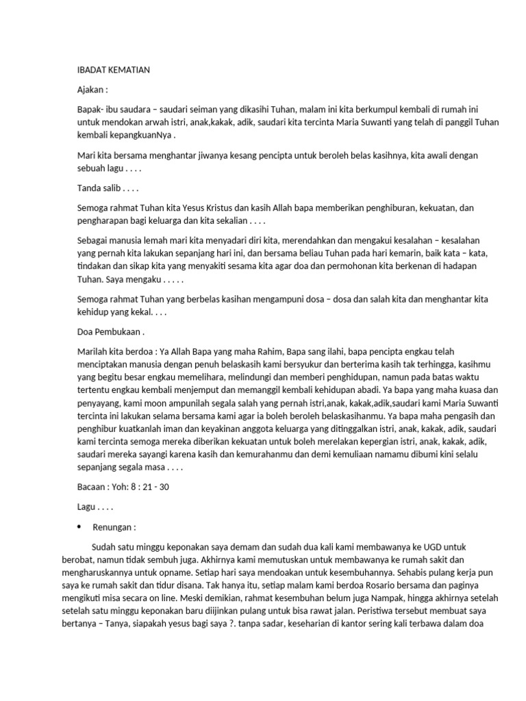 doa ibadat kematian | PDF