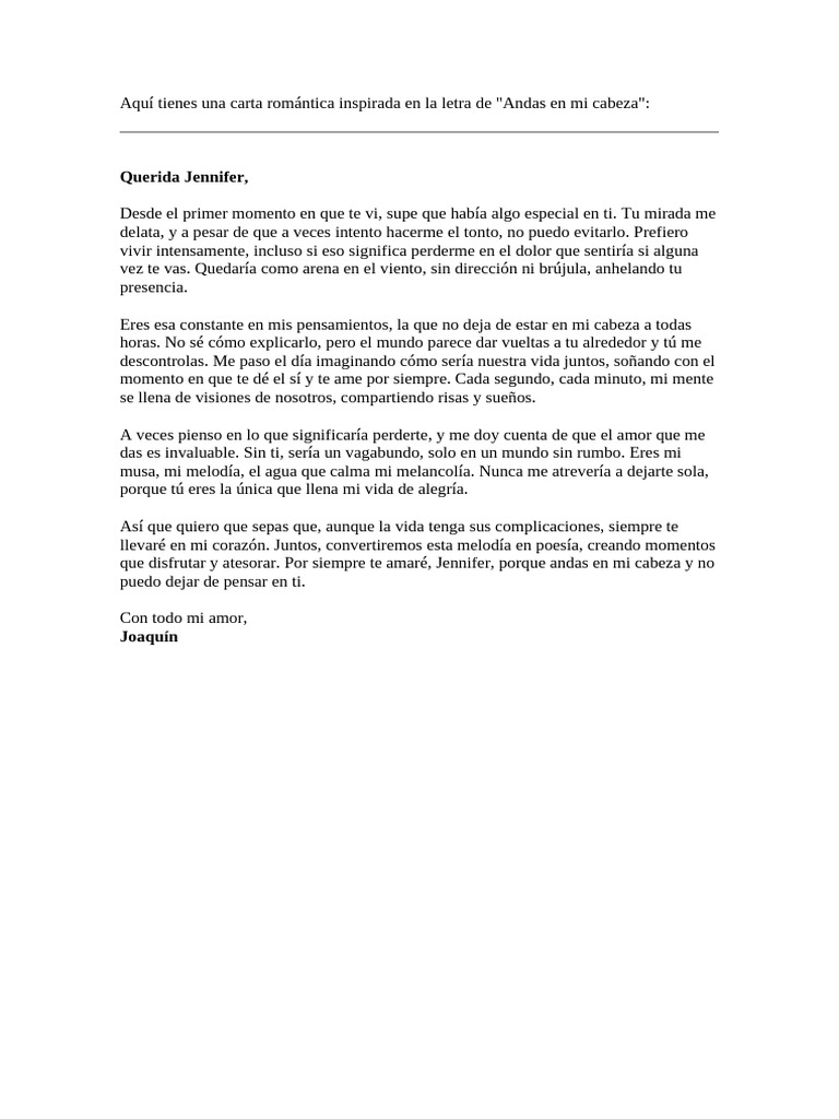 Andas en Mi Cabeza Chyno y Nacho Carta | PDF | Poesía