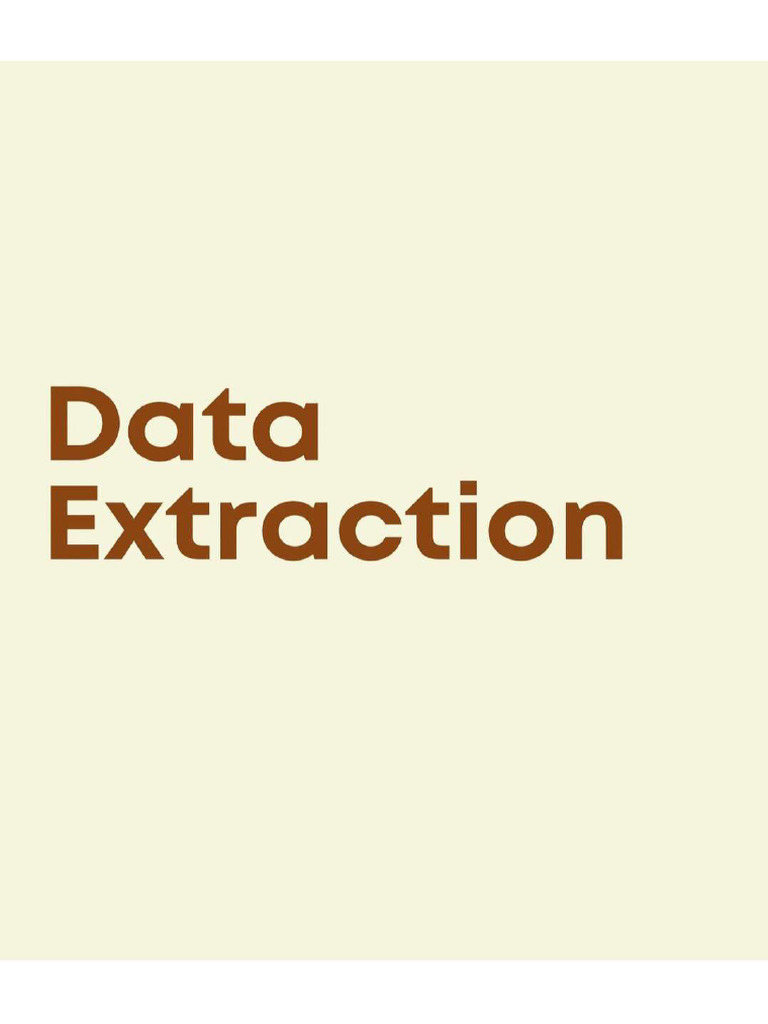Data Extraction | PDF