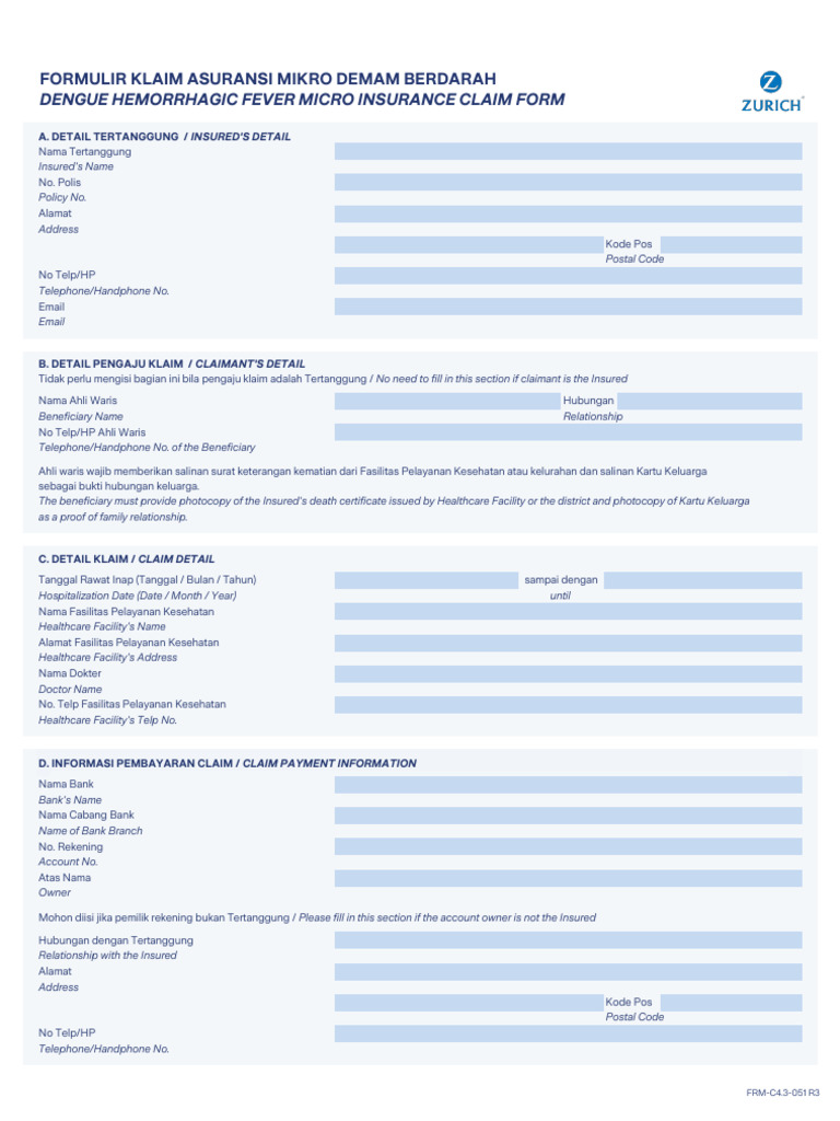 Formulir Klaim Asuransi Mikro DF | PDF