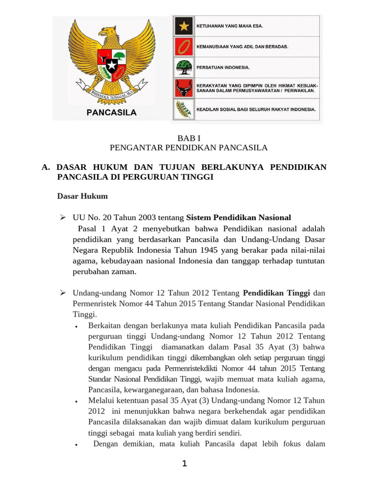 Pendidikan Pancasila di Perguruan Tinggi | PDF