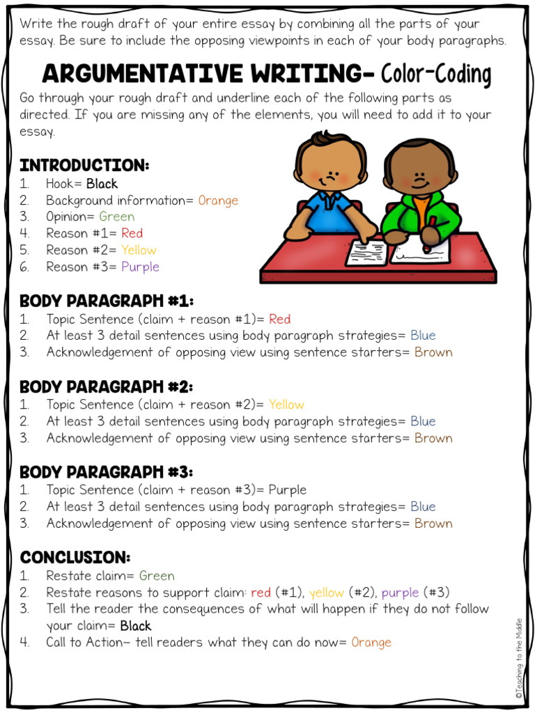 Color-Coding for Argumentative Essays | PDF | Essays