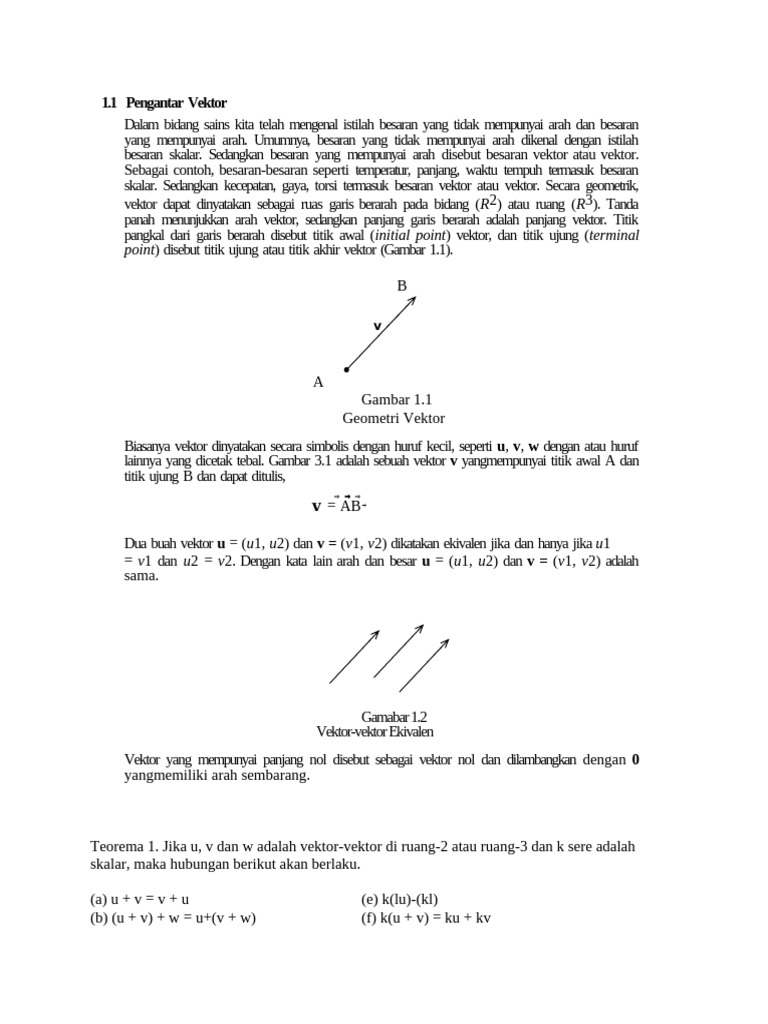 aljabar vektor vektor di R2 dan R3 | PDF