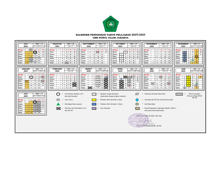 Kalender Pendidikan SMK Nuris | PDF
