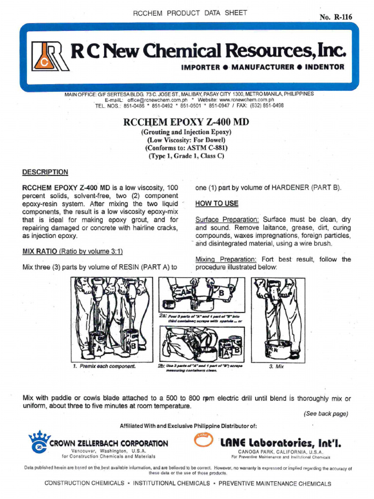 RC New Chem Concrete Epoxy | PDF
