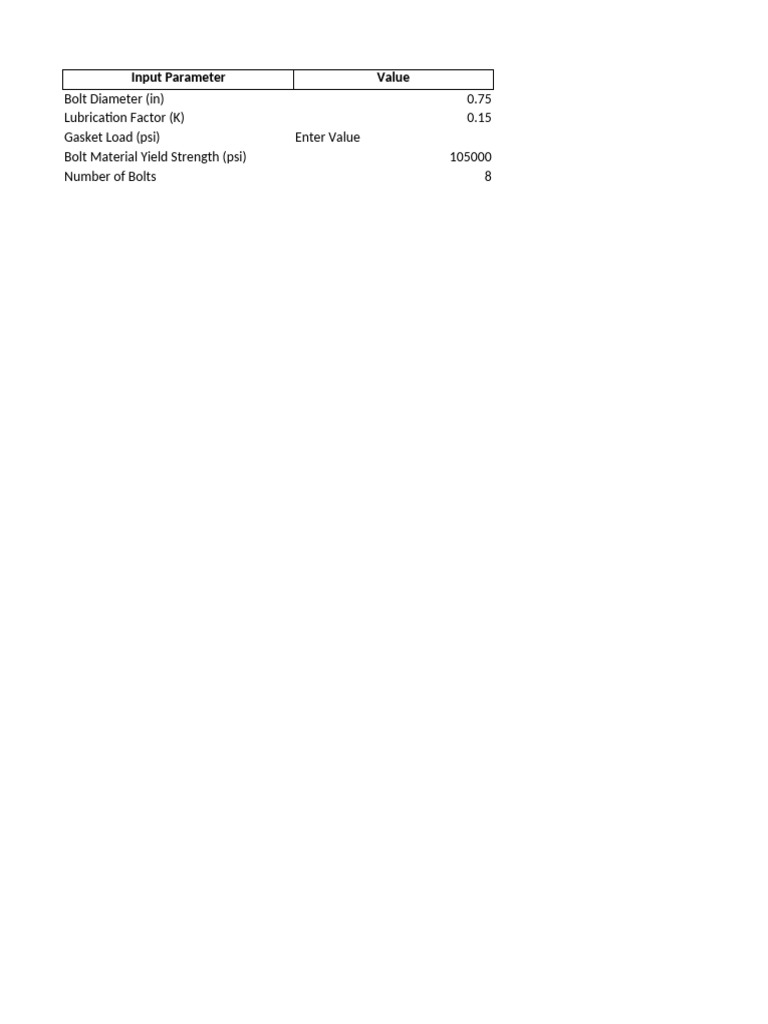 ASME - PCC1 - Bolt Torque Excel Formula | PDF