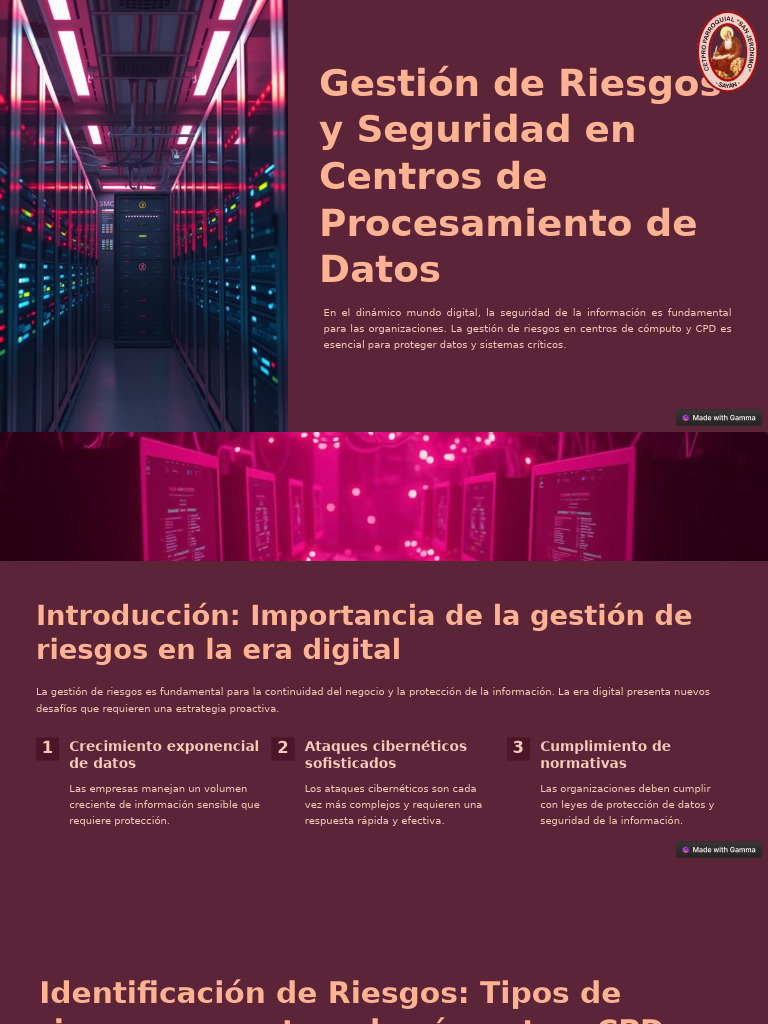 Gestion de Riesgos y Seguridad en Centros de Computo y Centros de Procesamiento de Datos | PDF ...