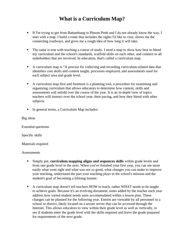 Understanding Curriculum Maps | PDF | Curriculum | Teachers