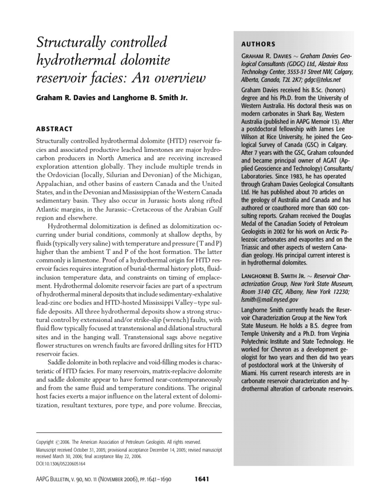 Structurally controlled hydrothermal dolomite reservoir facies | PDF | Fault (Geology) | Geology