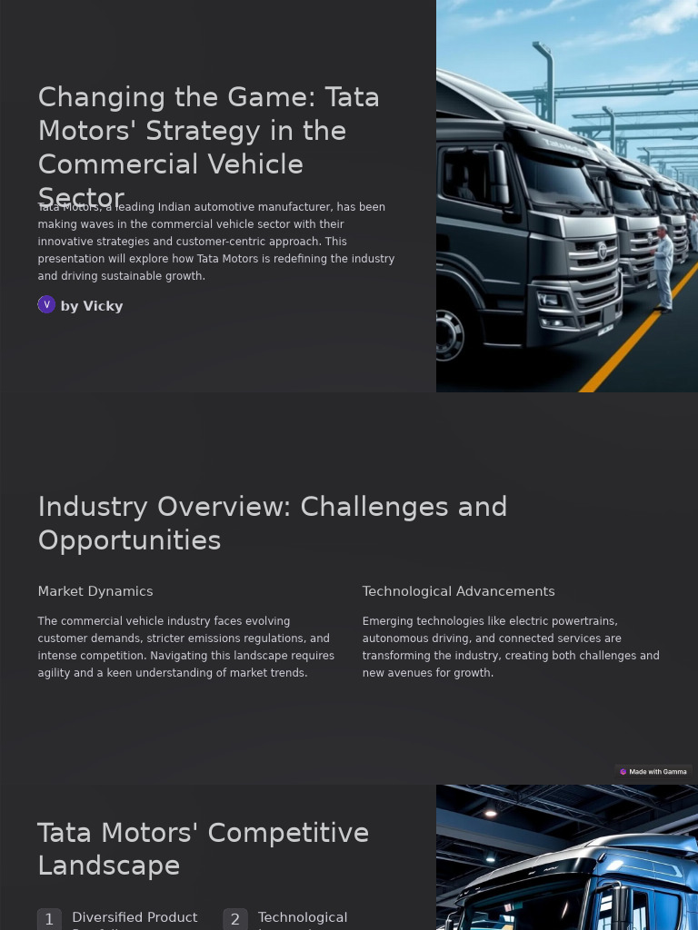 The Game Tata Motors Strategy in The Commercial Vehicle S | PDF ...