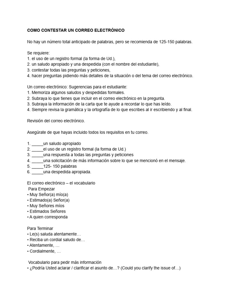 Guía para Contestar Correos Formales | PDF