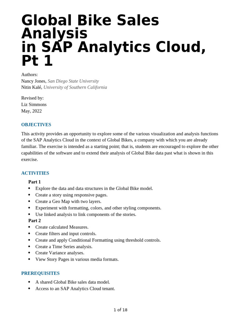 05 Analysis Using GBI Pt1 - SAC | PDF | Gross Margin | Analytics