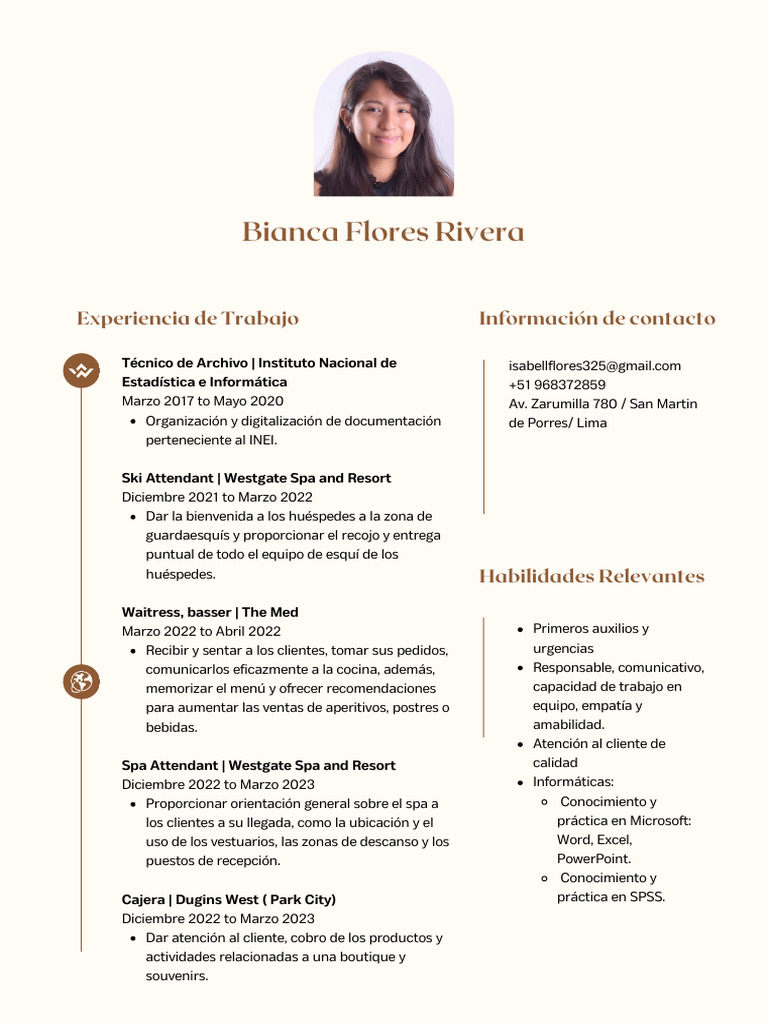 CV Bianca Flores 2 | PDF | Medicina | Cuidado de la salud