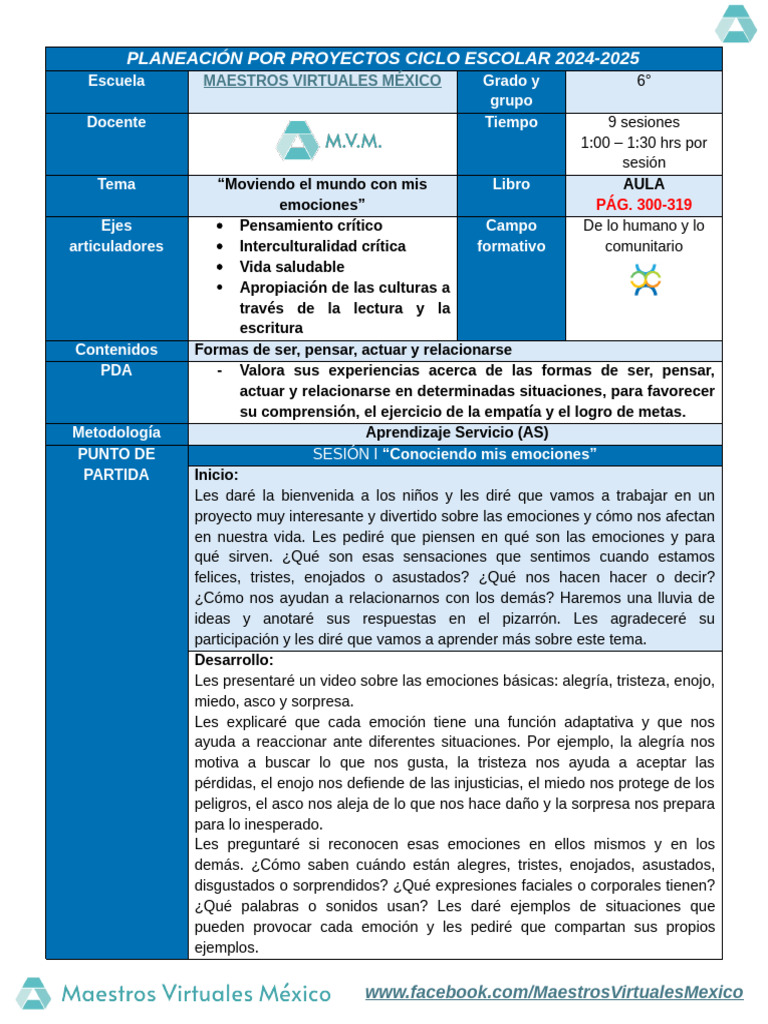 Moviendo El Mundo Con Mis Emociones | PDF | Las emociones | Evaluación