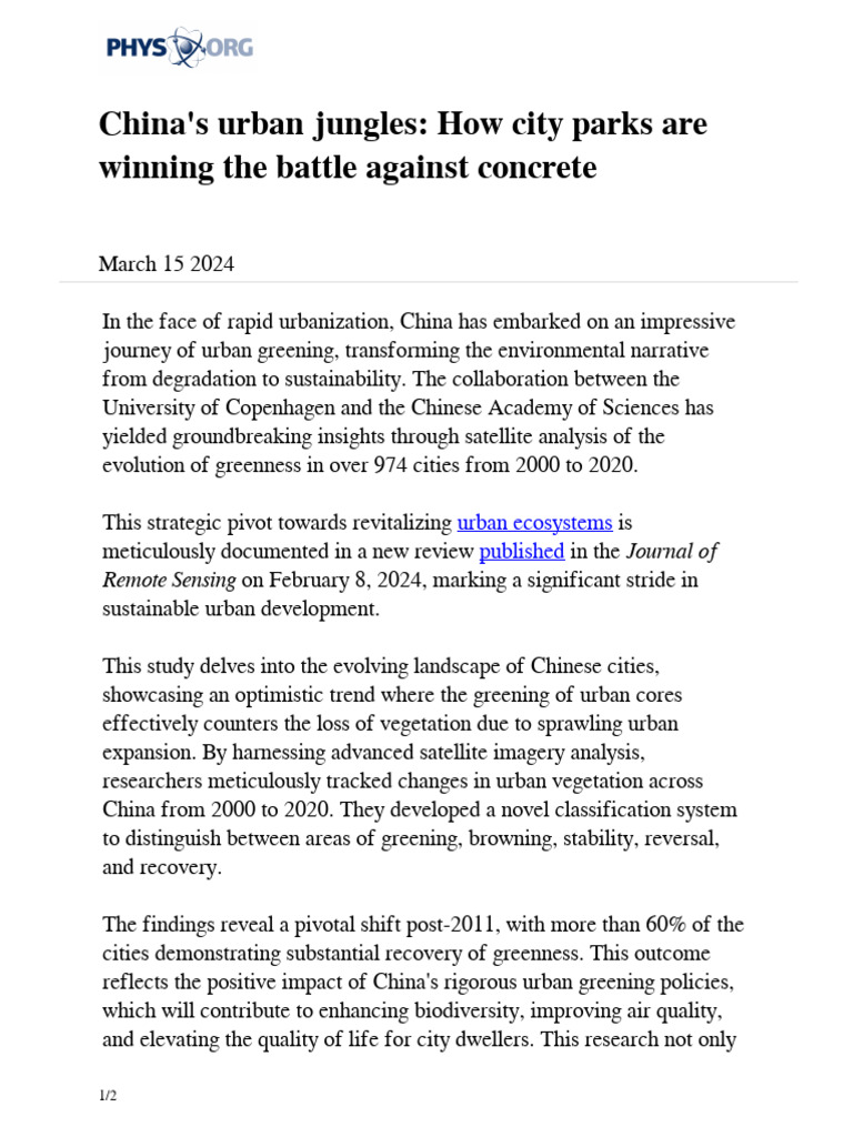 2024 03 China Urban Jungles City Concrete | PDF | Sustainability ...