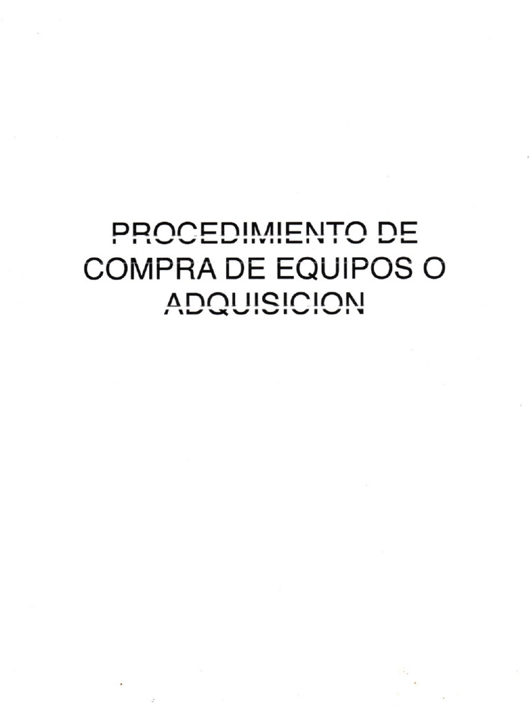 Procedimiento de Compra de Equipos y Adquisición | PDF