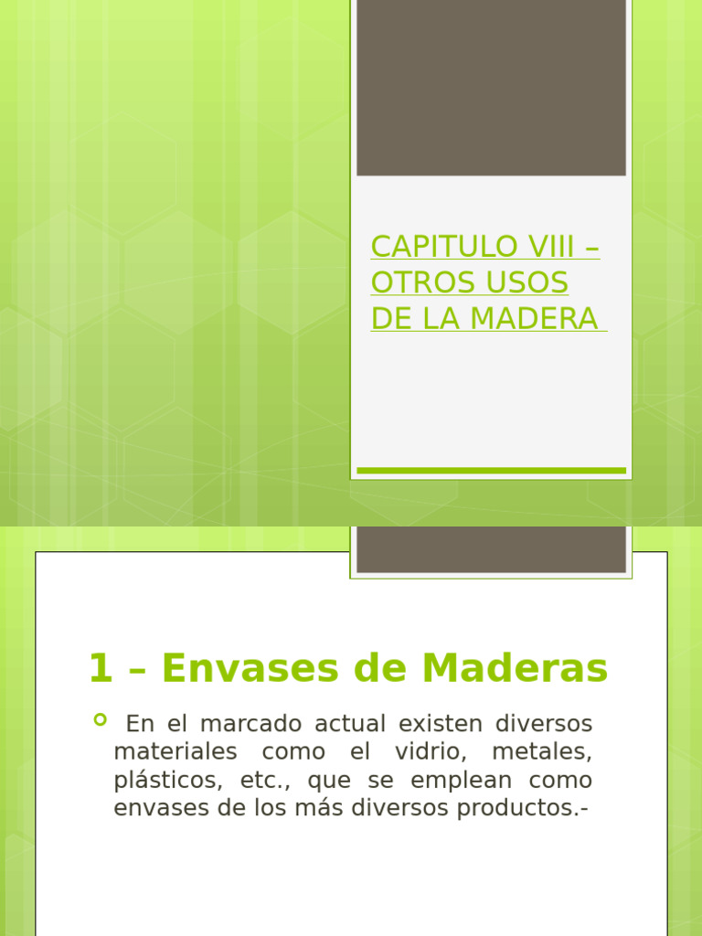 Capitulo Viii - Otras Industrias de La Madera | PDF | Madera | Reciclaje
