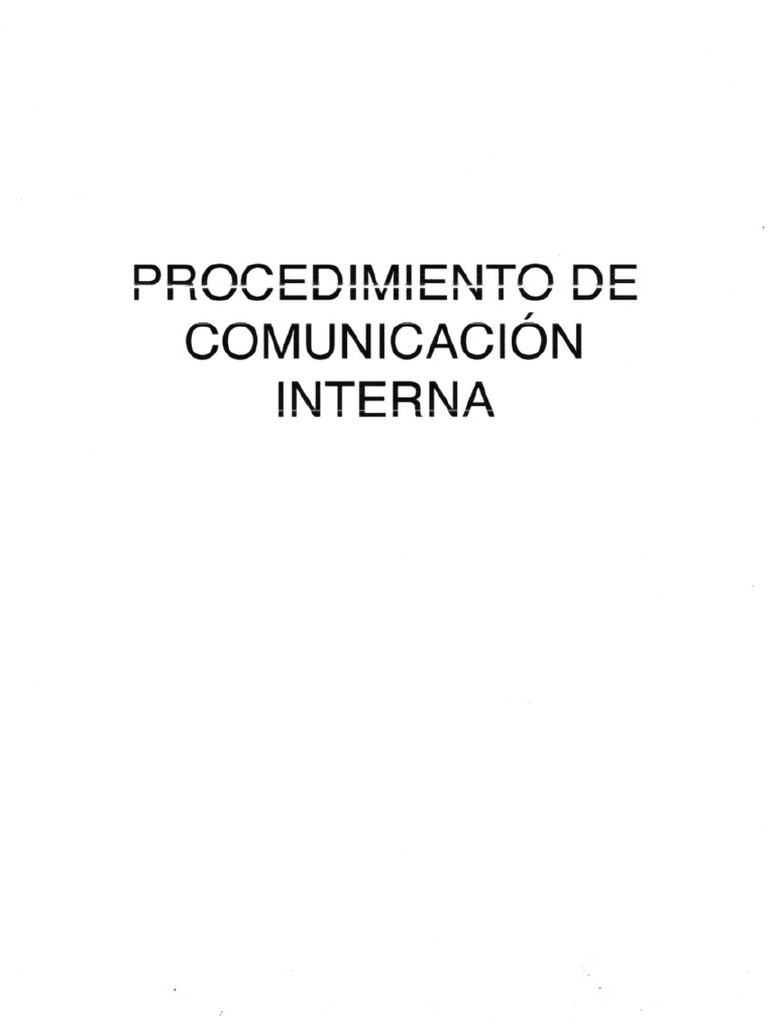 Procedimiento de Comunicación Interna | PDF