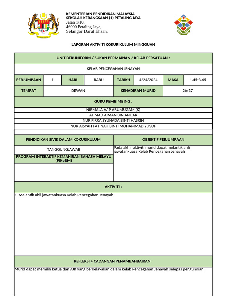 Laporan KPJ Minggu 2 | PDF