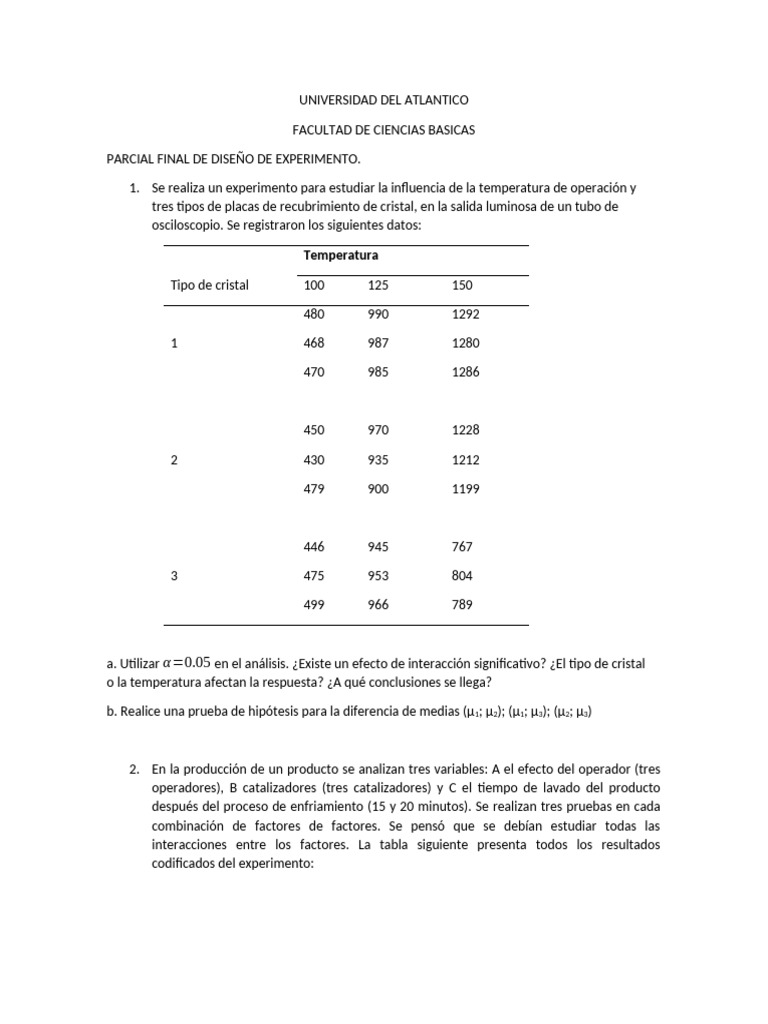 Análisis de Experimentos de Diseño Factorial | PDF | Análisis de variación | Diseño de experimentos