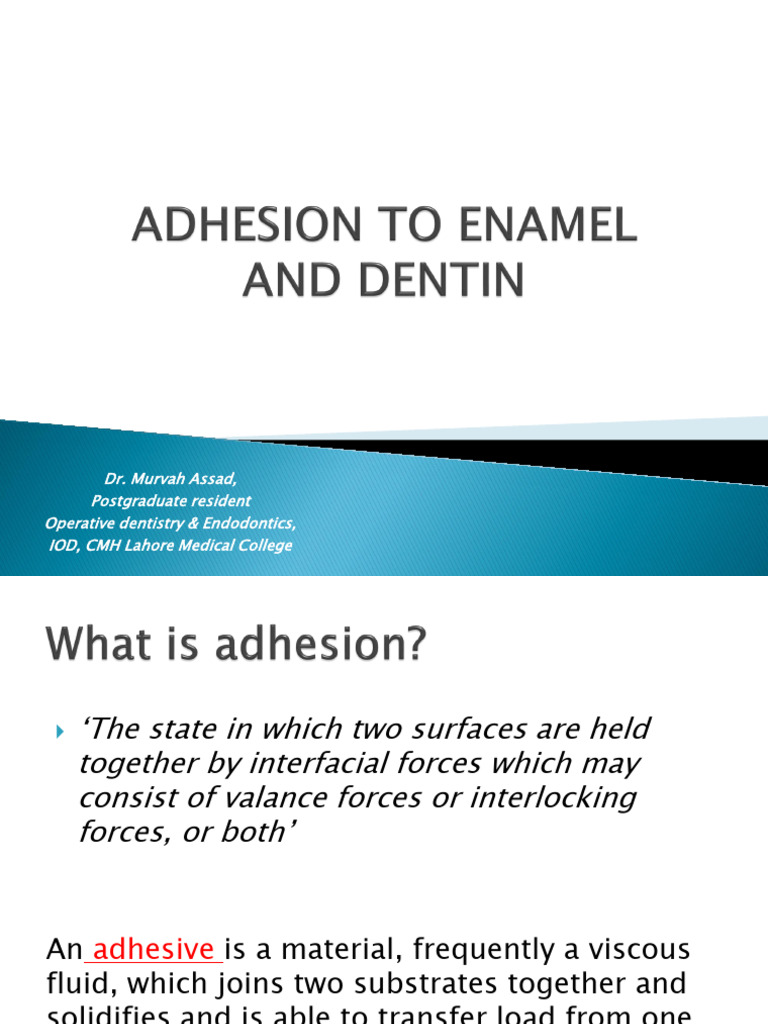 Adhesion To Enamel | PDF