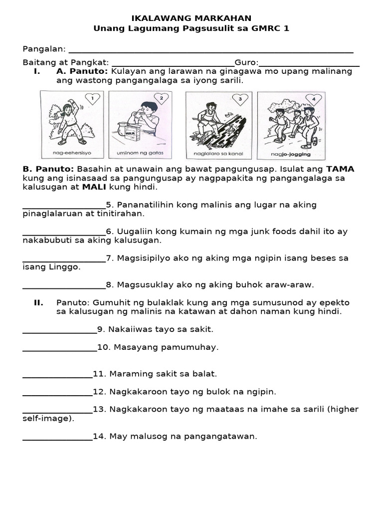 Q2 1ST Summative Test in GMRC 1 | PDF