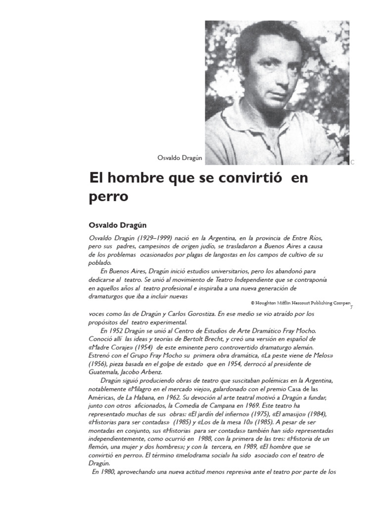 El Hombre Que Se Convirtio en Perro | PDF | Teatro