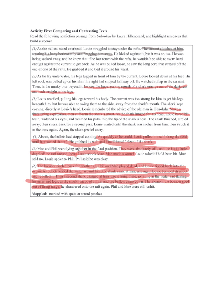 Creating Suspense in Fiction-Nonfiction Activity 2 | PDF