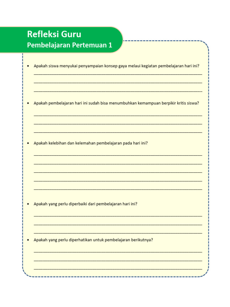 Refleksi Guru P1-1 | PDF | Karier & Perkembangan