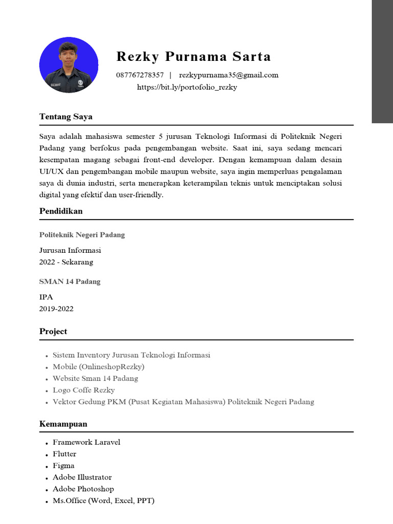 CV Rezky Purnama Sarta | PDF