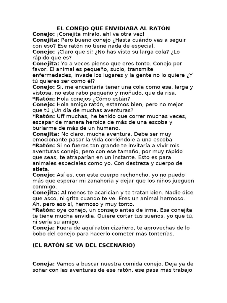 El Conejo Que Envidiaba Al Ratón | PDF