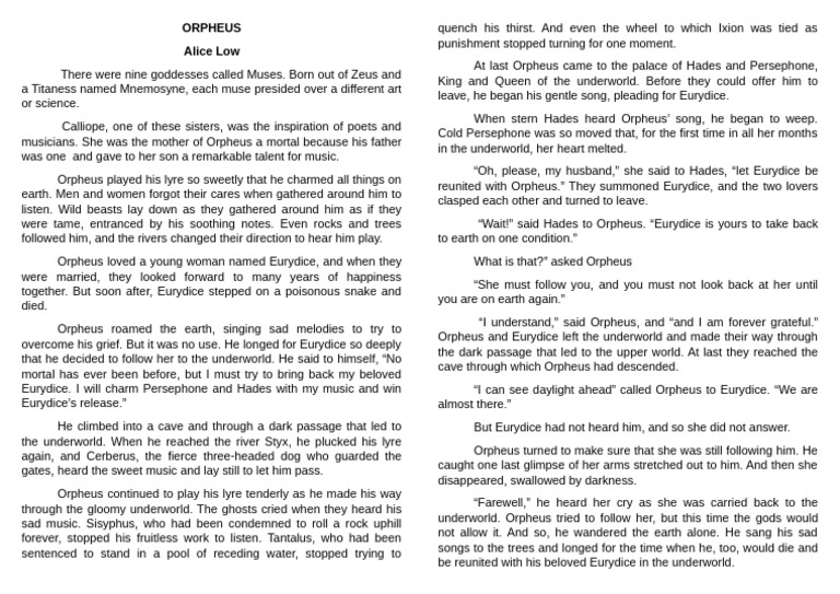 research | PDF | Hades | Orpheus