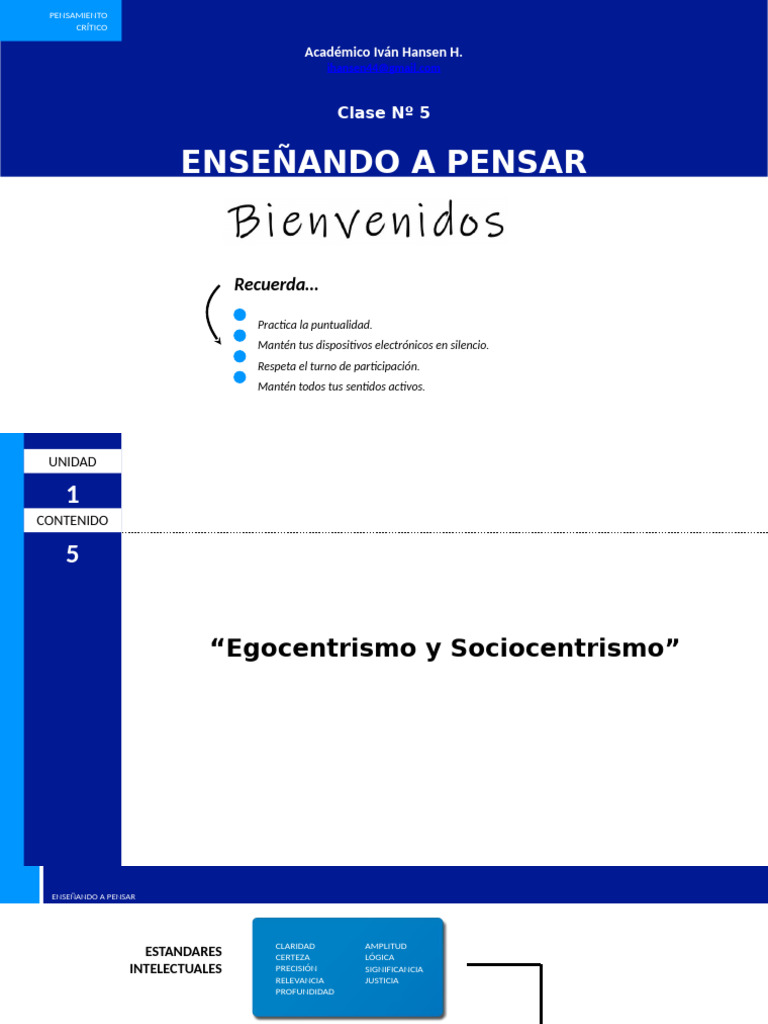 Enseñando A Pensar - Clase 5 | PDF | Pensamiento | Pensamiento crítico