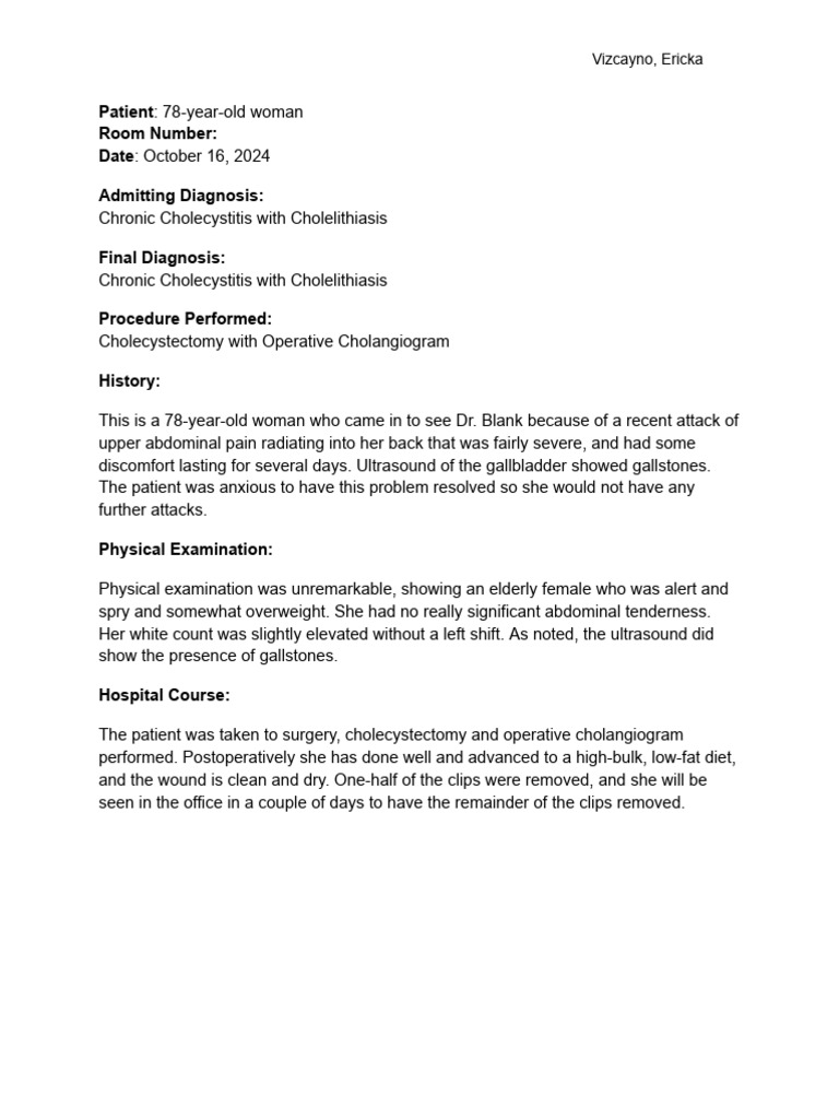 Final Report #8 Discharge Summary | PDF