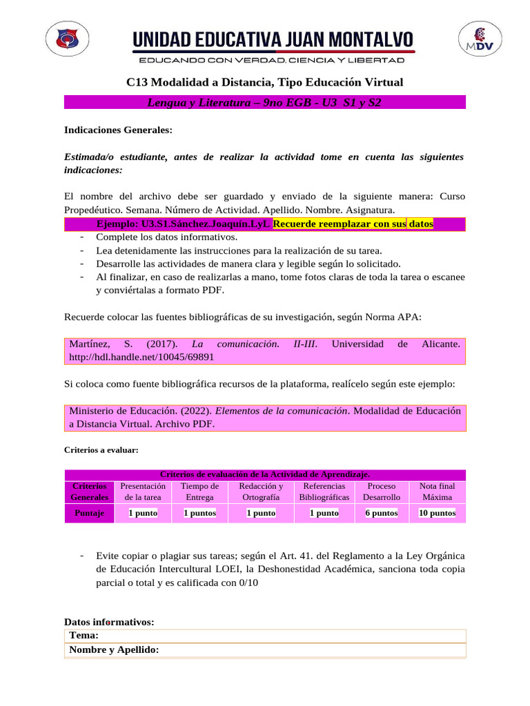 Actividad de Aprendizaje 1 Unidad 3 | PDF