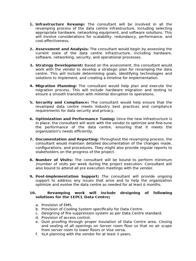 Infrastructure Revamp | PDF | Data Center | Consultant