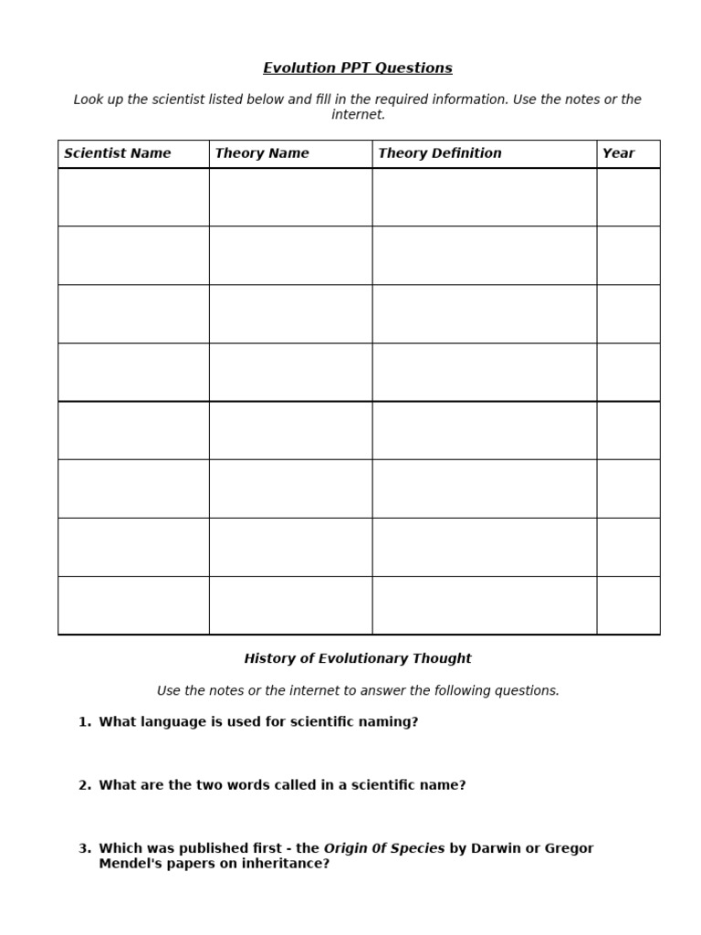 Evolution Study Guide | PDF | Natural Selection | Charles Darwin