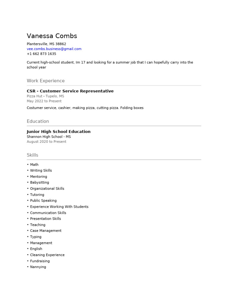 Vanessa Combs | PDF | Career & Growth