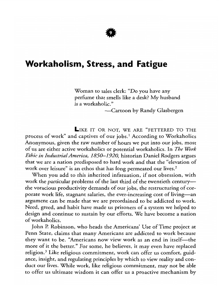 Workaholism, Stress, and Fatigue - 24 - 11 - 19 - 13 - 26 - 38 | PDF ...
