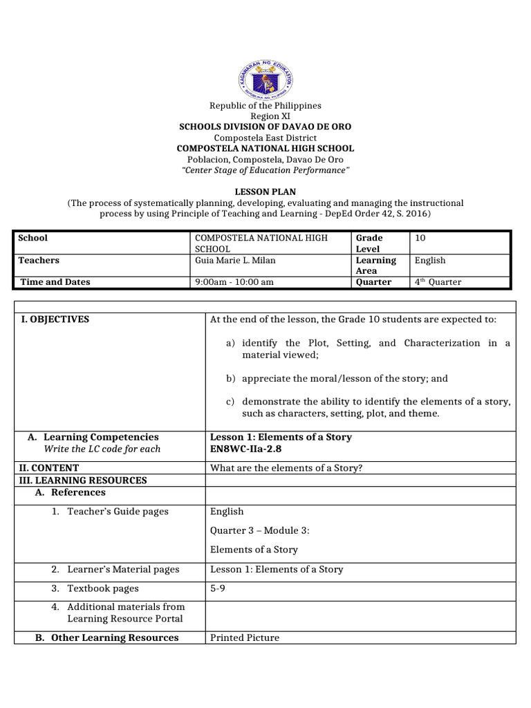 DLP DepEd - Wps. Milan - Wps Final - Docx KK | PDF | Little Red Riding ...