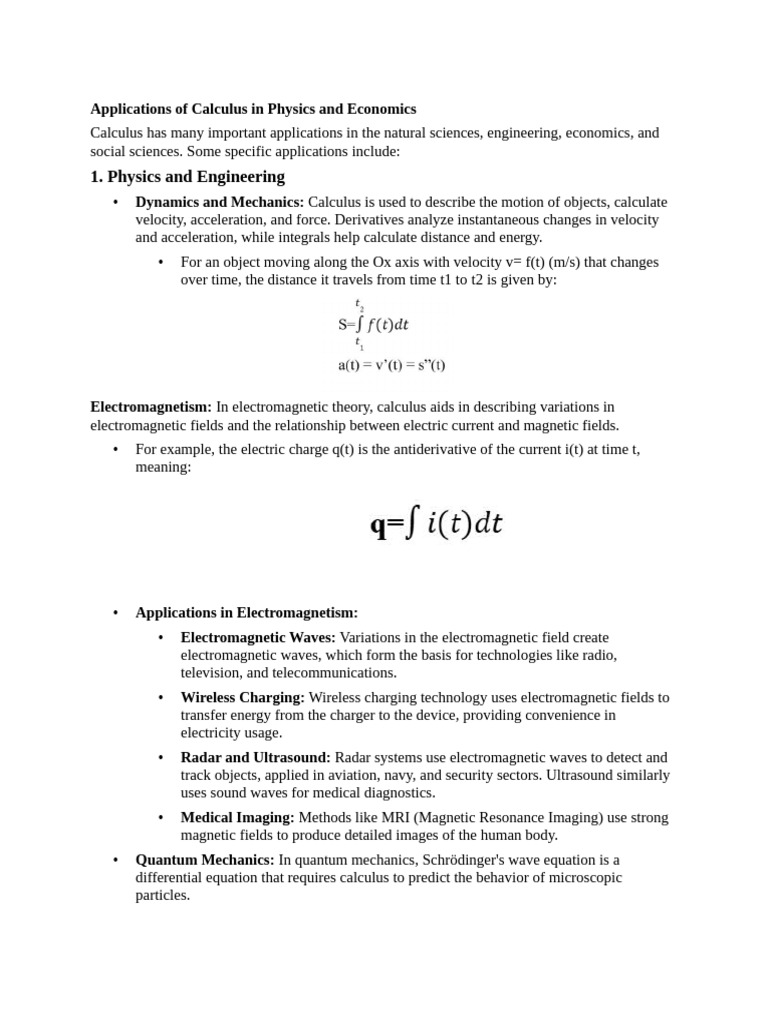 Applications of Calculus in Physics and Economics | PDF | Fluid ...