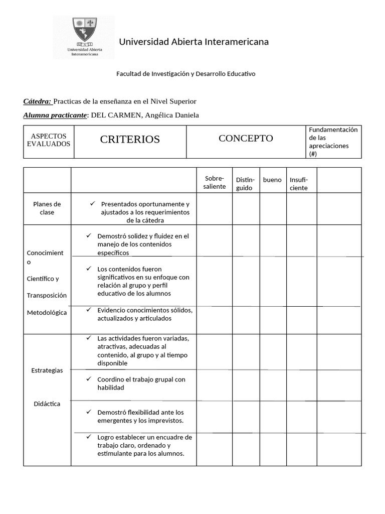 Grilla Prof Orientador | PDF | Maestros | Enseñando