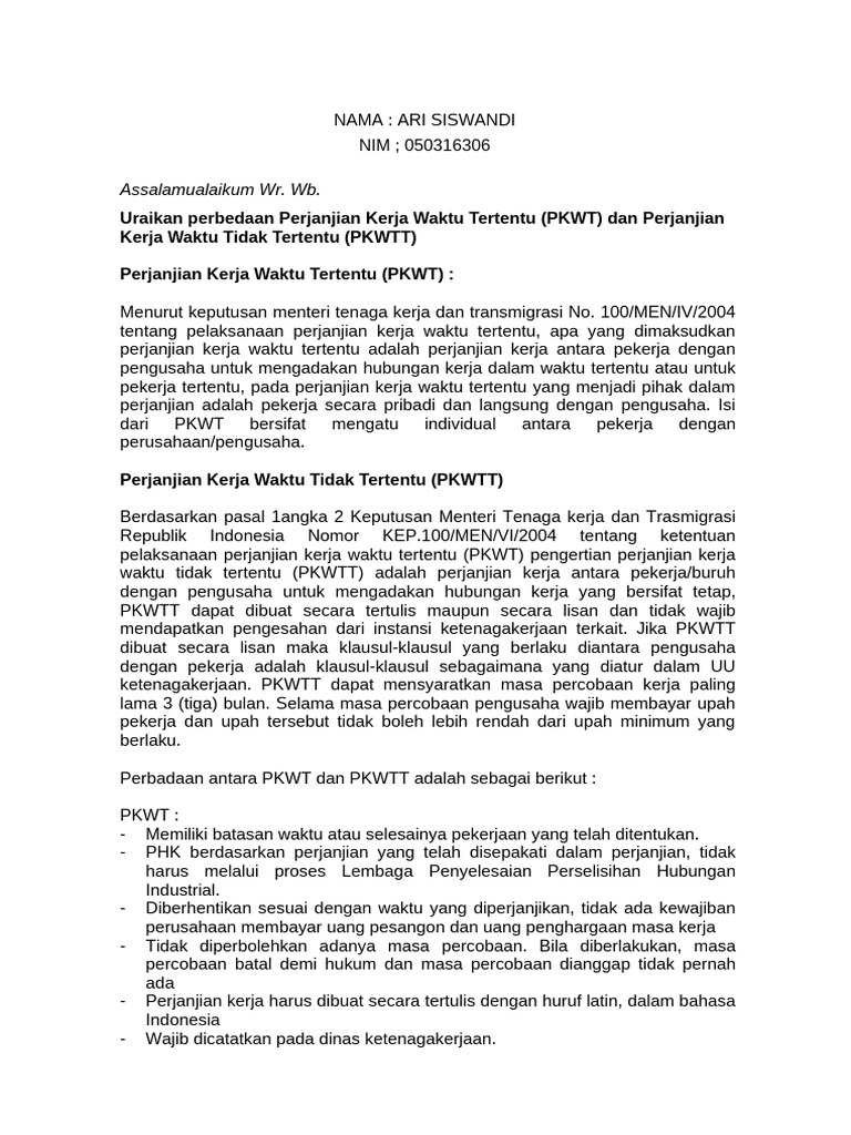 Tugas 1 Hukum Ketenaga Kerjaan | PDF