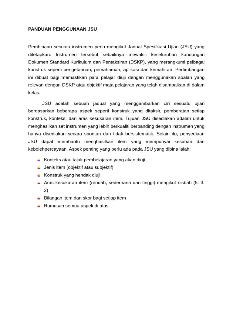 Panduan Penggunaan Jadual JSU | PDF | Karier & Perkembangan | Komputer