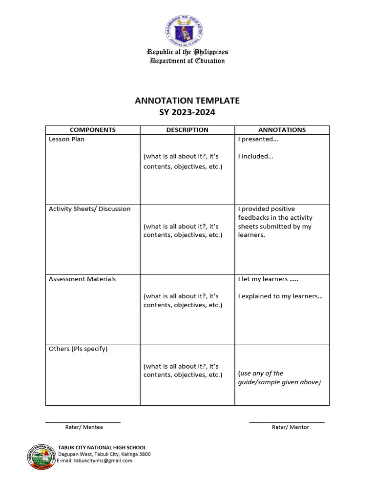 Annotation Template 2023 | PDF | Career & Growth