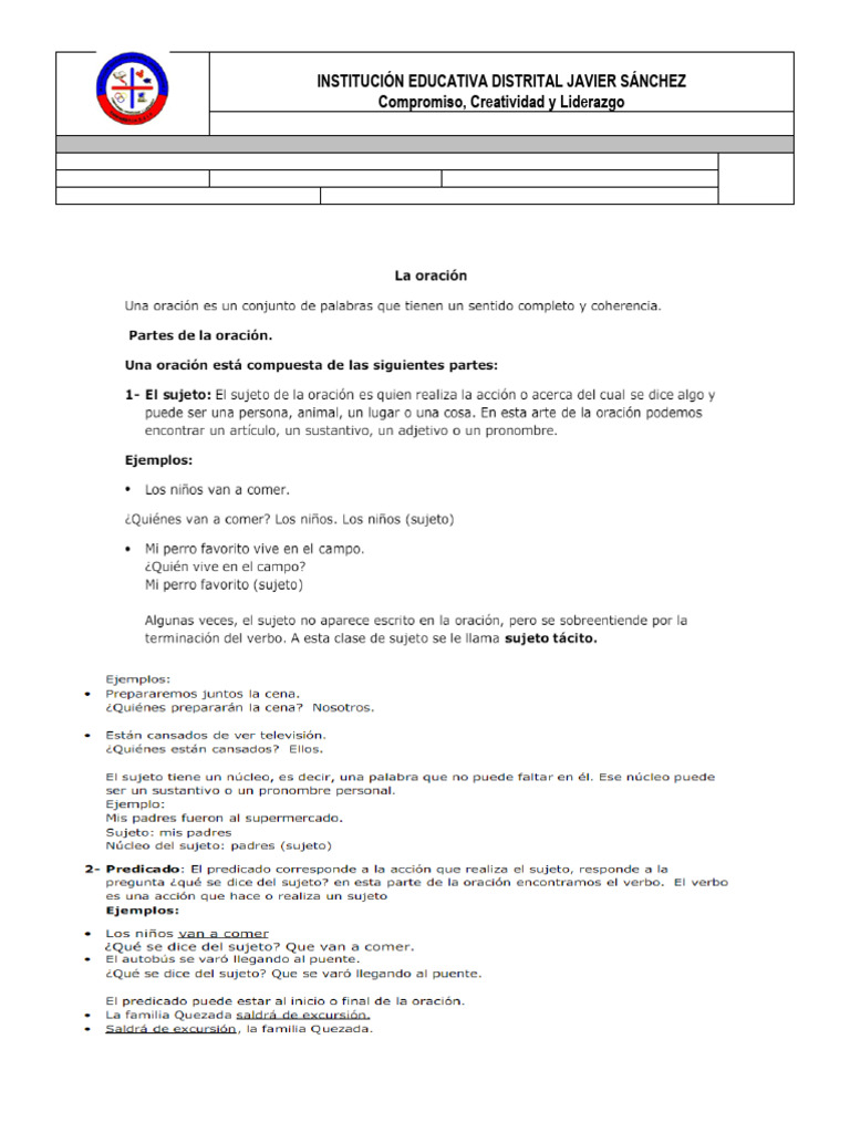 3a Guía Taller Español III Periodo Iedjs 2024 Pcorte Preventivo | PDF ...