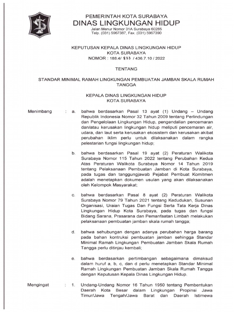 Standar Minimalis Dan RAB Jamban 2023 | PDF